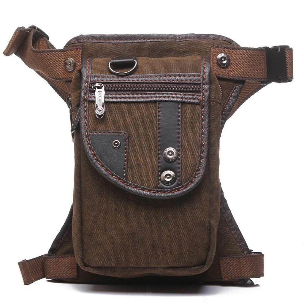 Buy Men Canvas Drop Leg Bag Tactical Motorcycle Multifunction Hip Waist ...