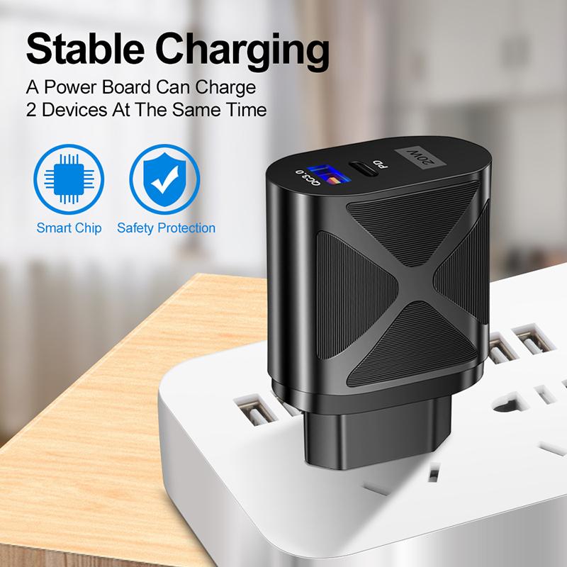 Buy 20W Fast Charge Charger USB Type C Phone Charging Portable QC3.0 ...