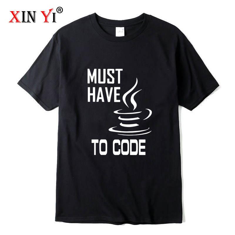 Men'S T-Shirts High Quality 100% Cotton Short Sleeve Java Printed T ...