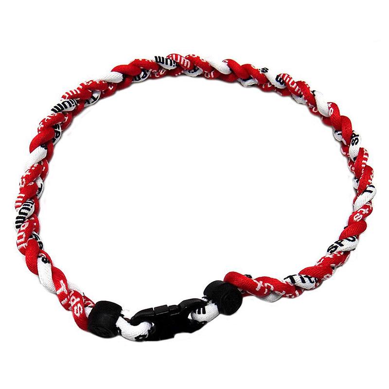 Double-Rope Titanium Rope Tornado Baseball Team Necklace 20 Inch Red ...