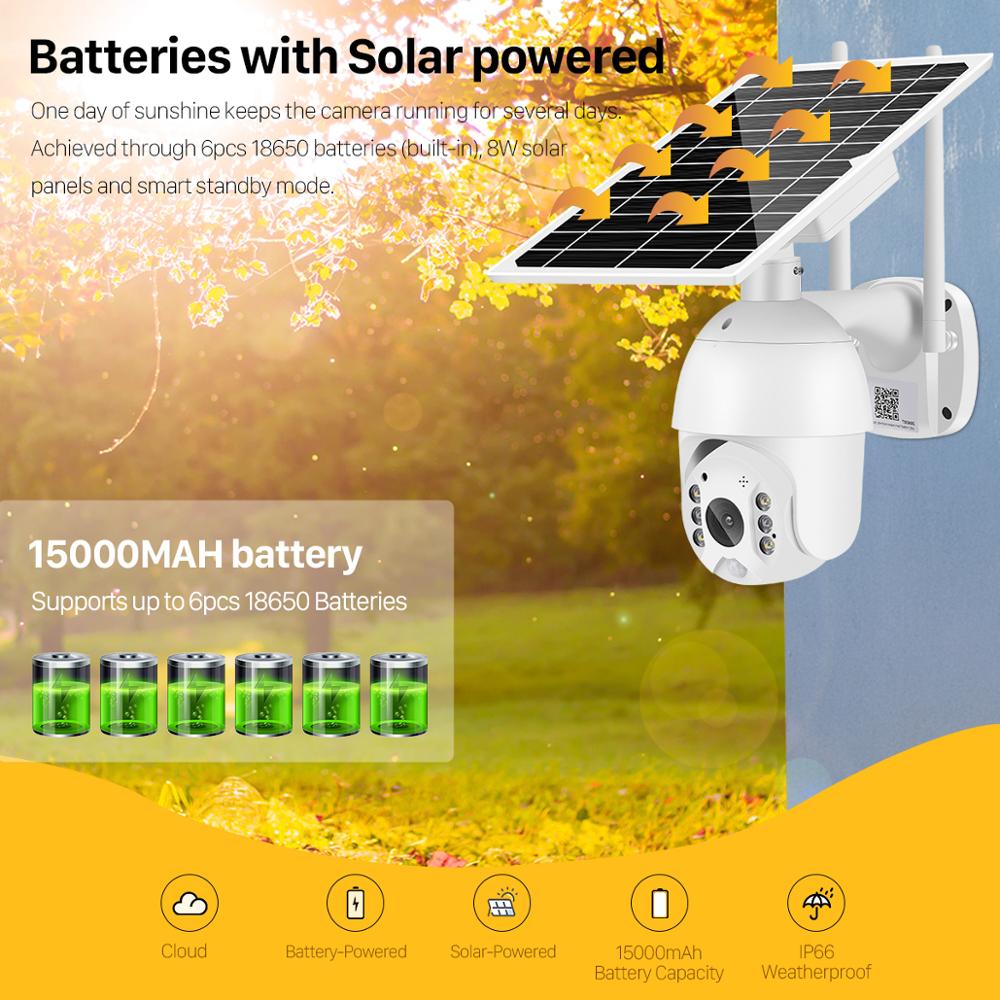 Cheap 1080P Solar Panel PTZ IP Camera Wifi Outdoor PIR Human Alarm CCTV ...