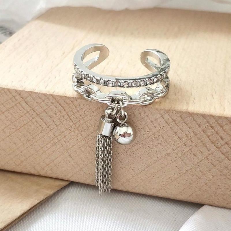 Buy Open Tassel Ring Women's Fashion Personality Versatile Double Layer ...