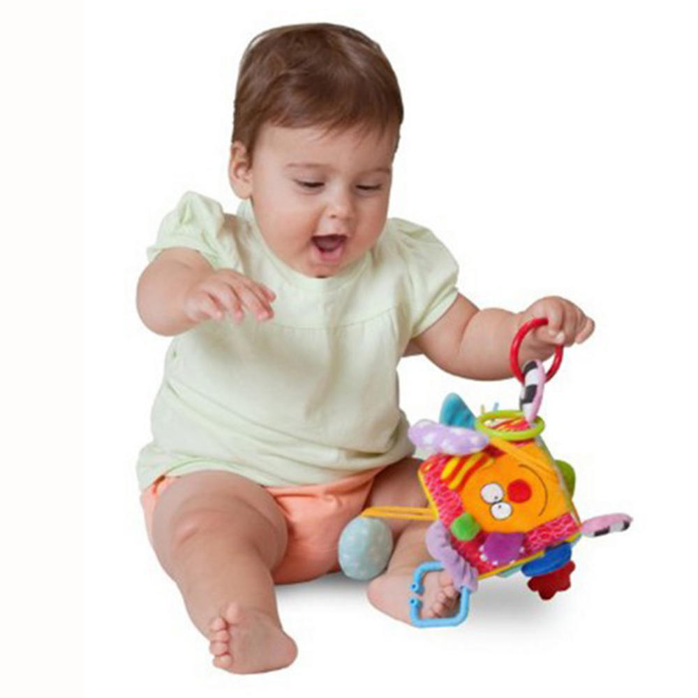 Buy Mobile Baby Toy Plush Block Clutch Cube Rattles Early Newborn Baby ...