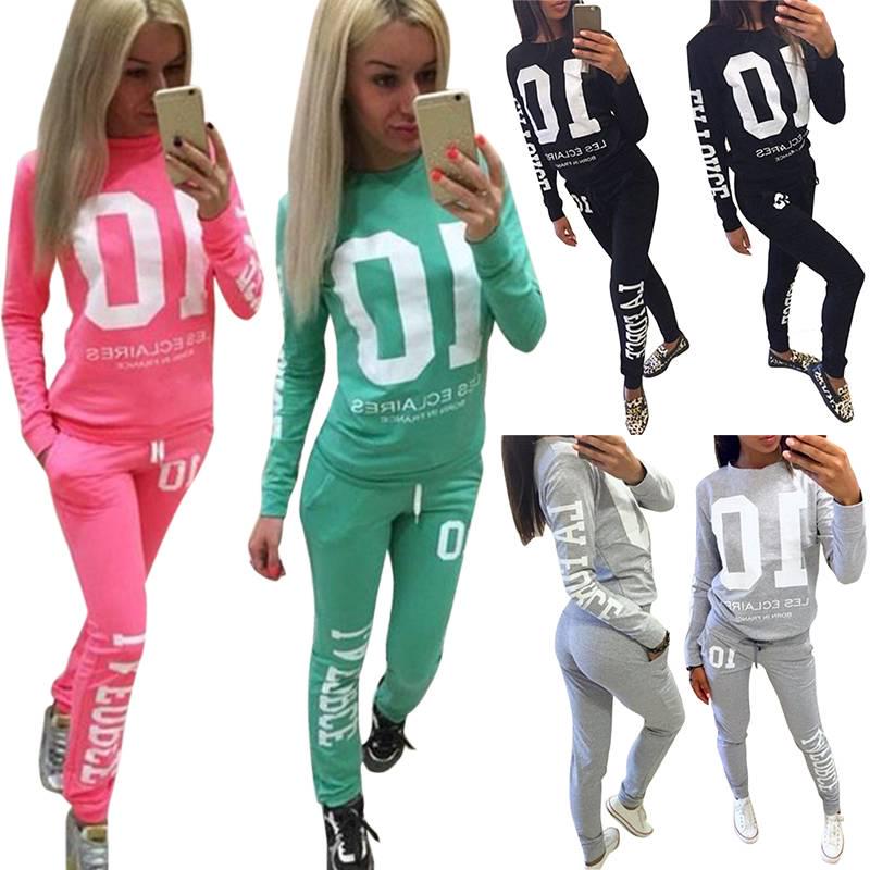 Oversize Sport Suits Women Letter Printed Long Sleeve Hoodies ...