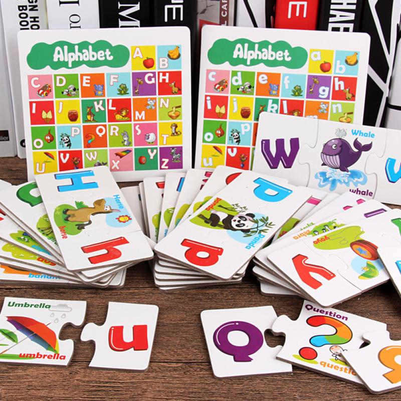 Buy Children English Letters Alphabet Puzzle Game Cards Cognitive Educational Learning Toys at ...