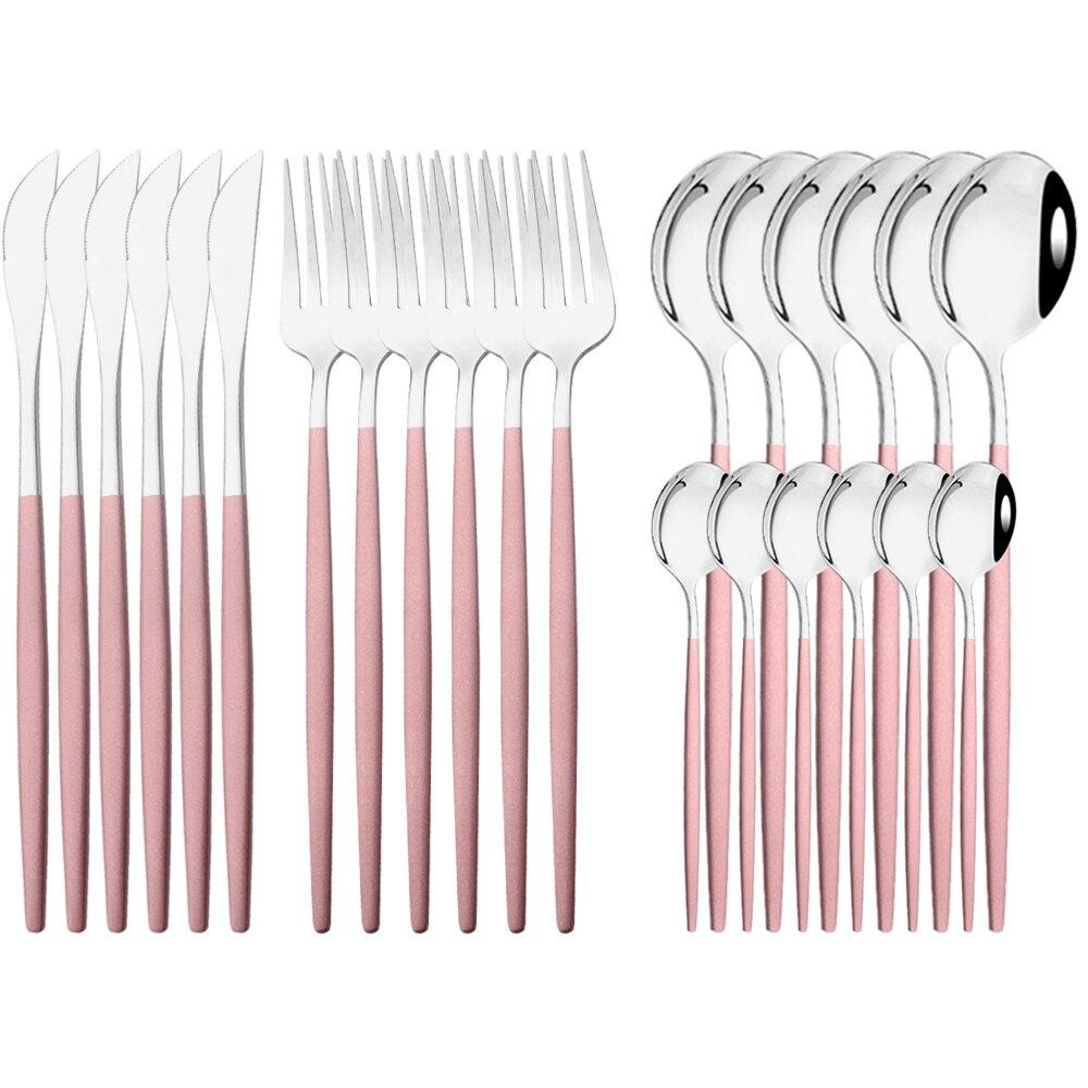 Buy 24pcs Western Style Dinnerware Set Stainless Steel Cutlery Set Fork ...