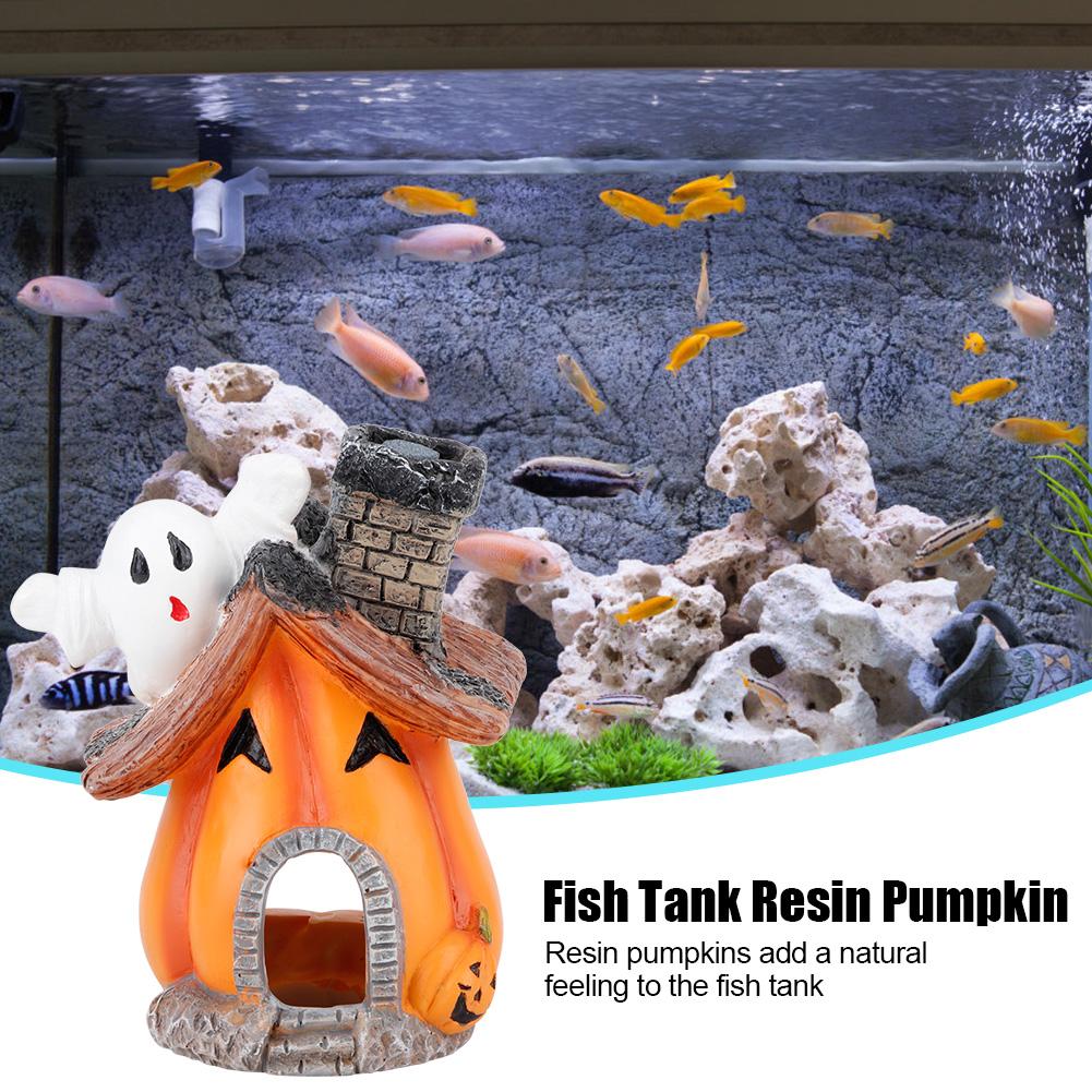 Buy Aquarium Simulated Pumpkin Cartoon Non-Toxic Fish Tank Resin ...