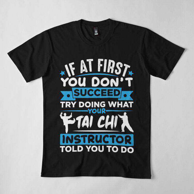 Buy Men's Premium T-shirt 200gsm Cotton Double Yarn Tees Tai Chi ...