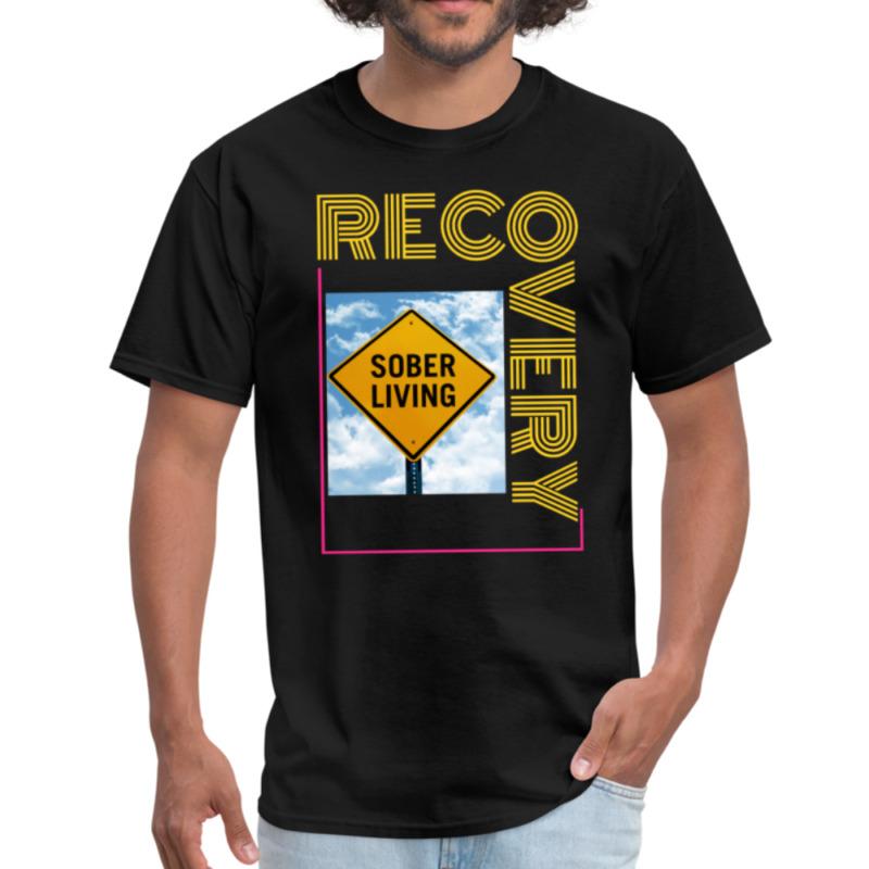 Buy Recovery Sober Living Unisex Crewneck T-Shirt Soft T-Shirt Men ...