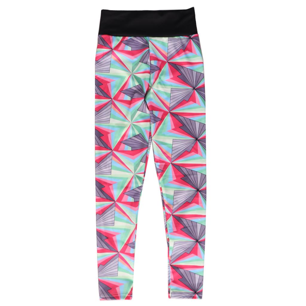 Buy Colorful Geometric Lady Yoga Gym Leggings Compression Sport Running ...