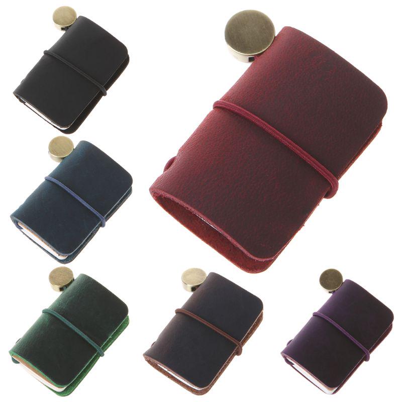 Portable Leather Travel Book Mini Journal Booklet Handmade Cover With ...