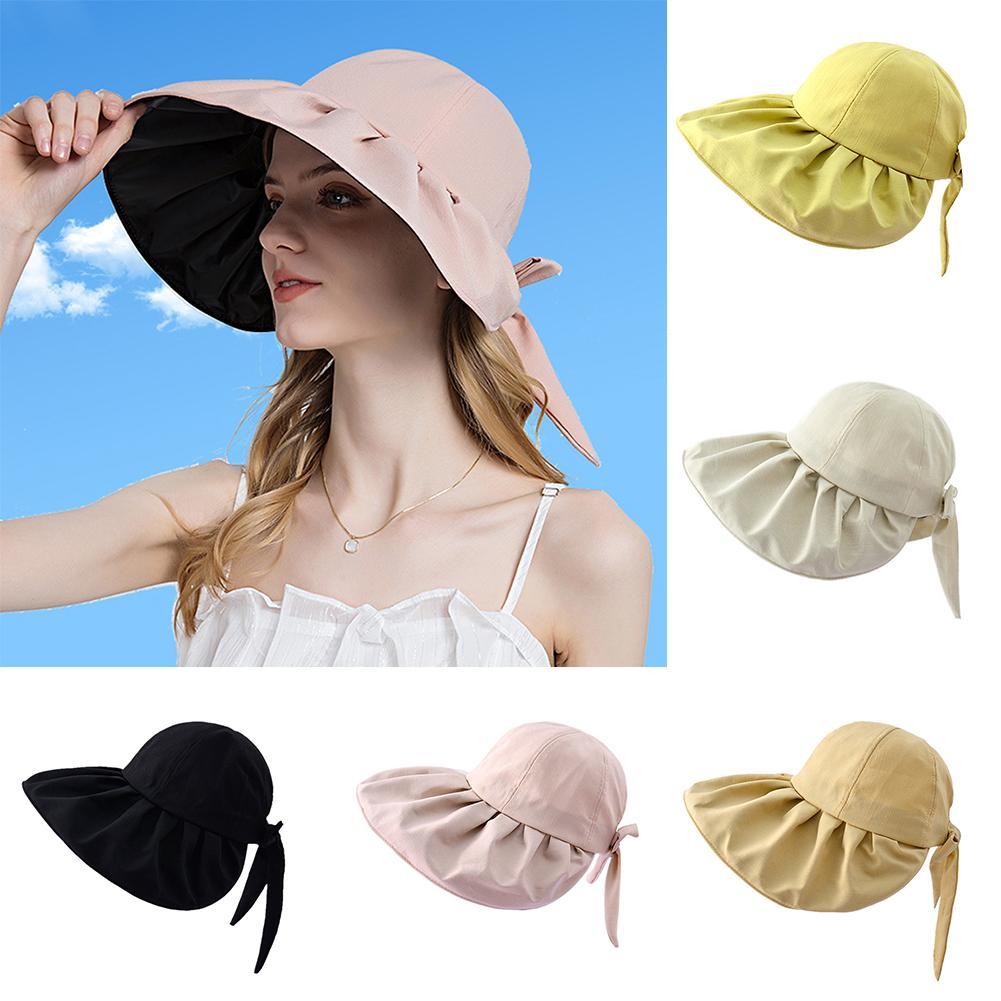 Buy Summer Sun Protection Folding Sun Hat For Women Wide Hat Beach ...