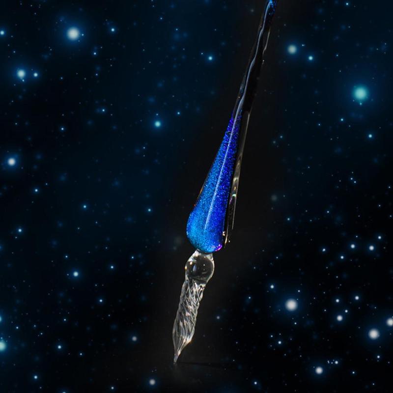 Creative Handmade Glass Pens Starry Sky Transparent Fountain Pen Set ...