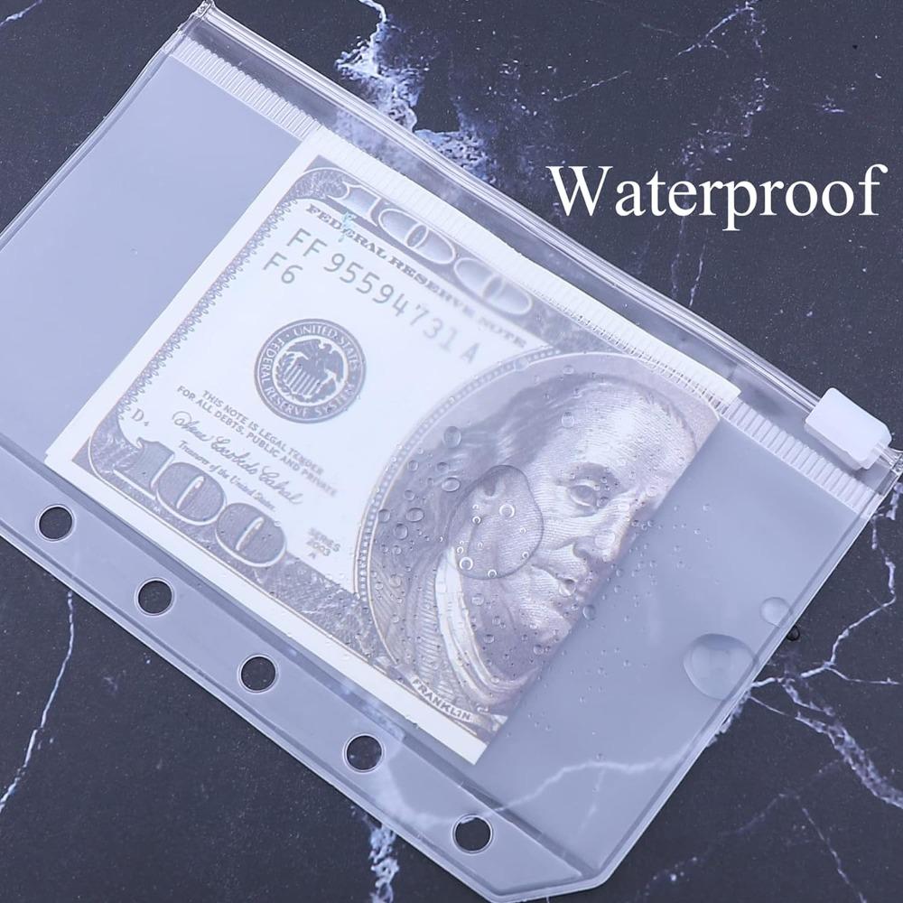 Cheap Transparent Pockets A7 Planner Insert Pouches Zipper Loose Leaf ...