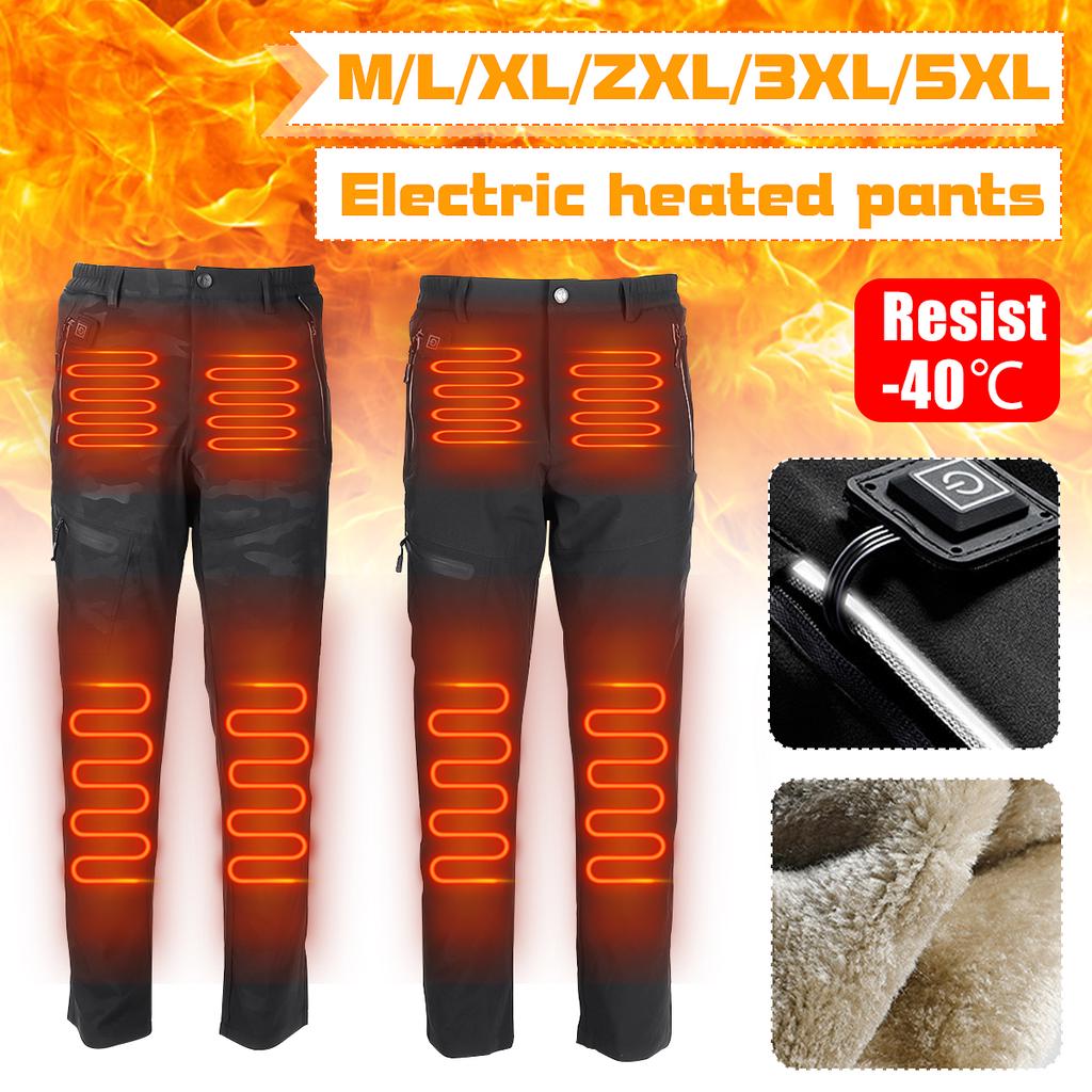 Buy Electric Heated Trousers Pants Winter Warmer USB Fleece Lined ...