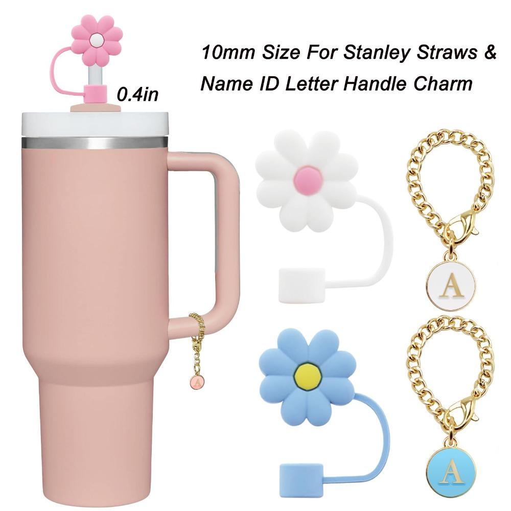 3 Pack Flowers Shape Letter Handle Charm Cute Metal Handle Decoration ...