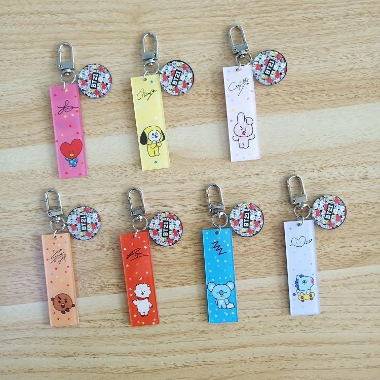 Buy BTS Members Birth Date Key Chain Hat Cartoon Image Keychain KPOP ...