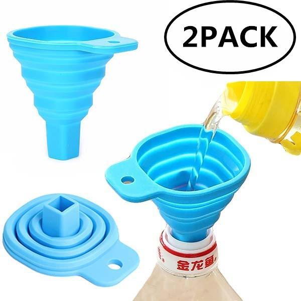 Buy Kitchen Tool Foldable Practical Collapsible Silicone Funnel Hopper ...