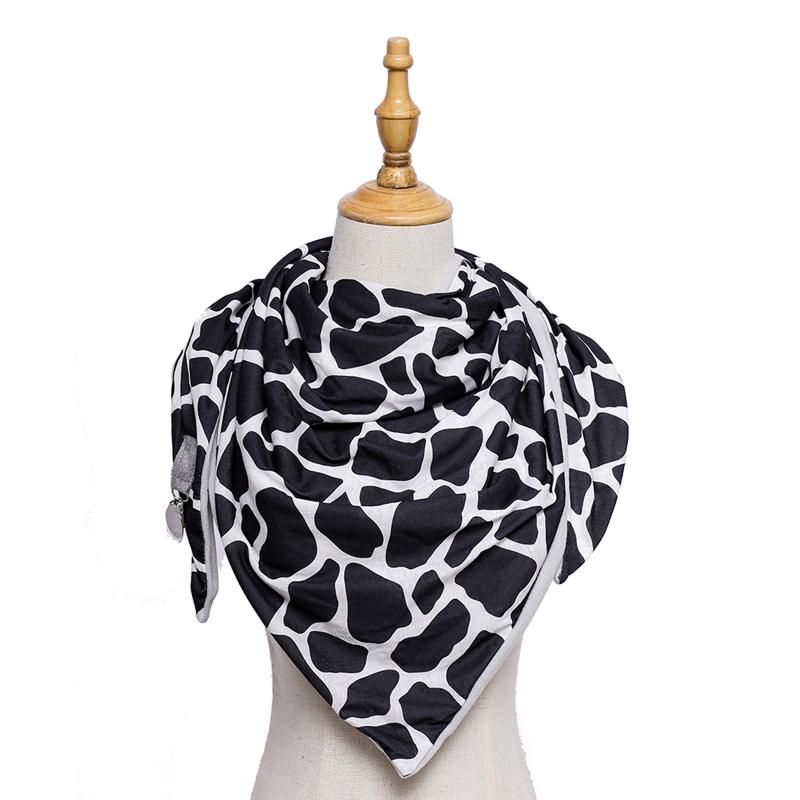 Buy New Women Triangle Scarf with Clip Houndstooth Cow Print Neck ...