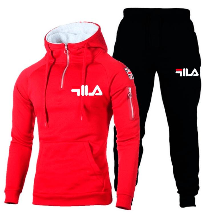 Buy Spring Men's Autumn Winter Zipper Set Long Sleeve Thin Fleece ...