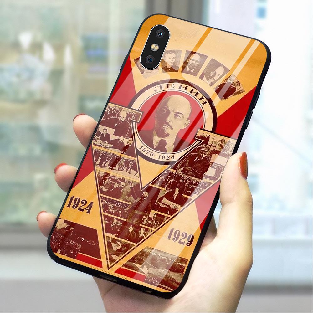 Putin Lenin Glass Phone Cover for iPhone 8 X Honor Samsung Redmi Xiaomi ...