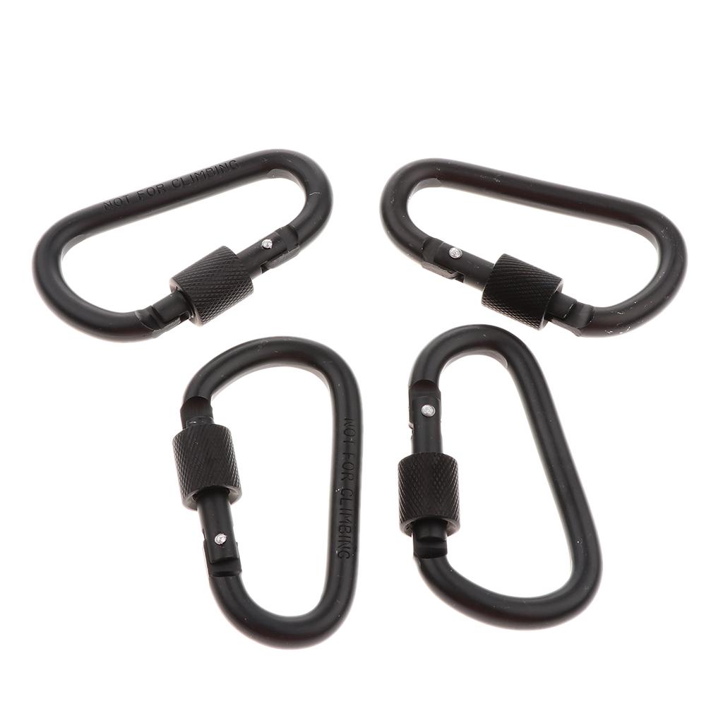 Buy 4 Pieces Aluminum D Type Carabiner Keychain Buckle Clip Hook ...