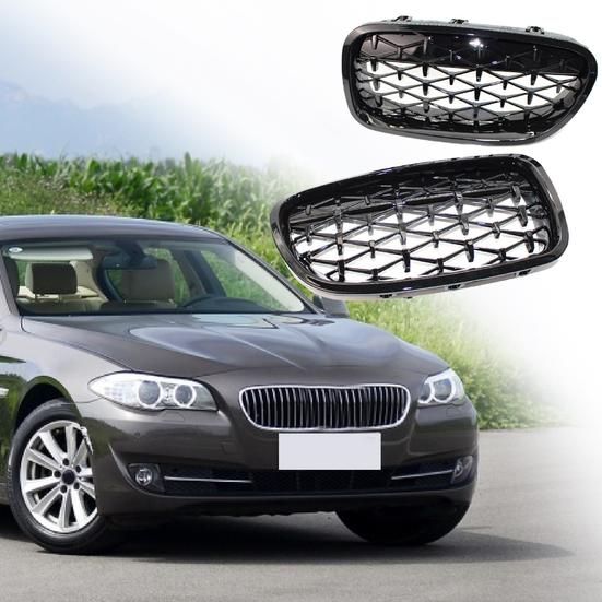 💰Köp billigt online 2Pcs Kidney Black Front Grill Grille Durable Gloss ...