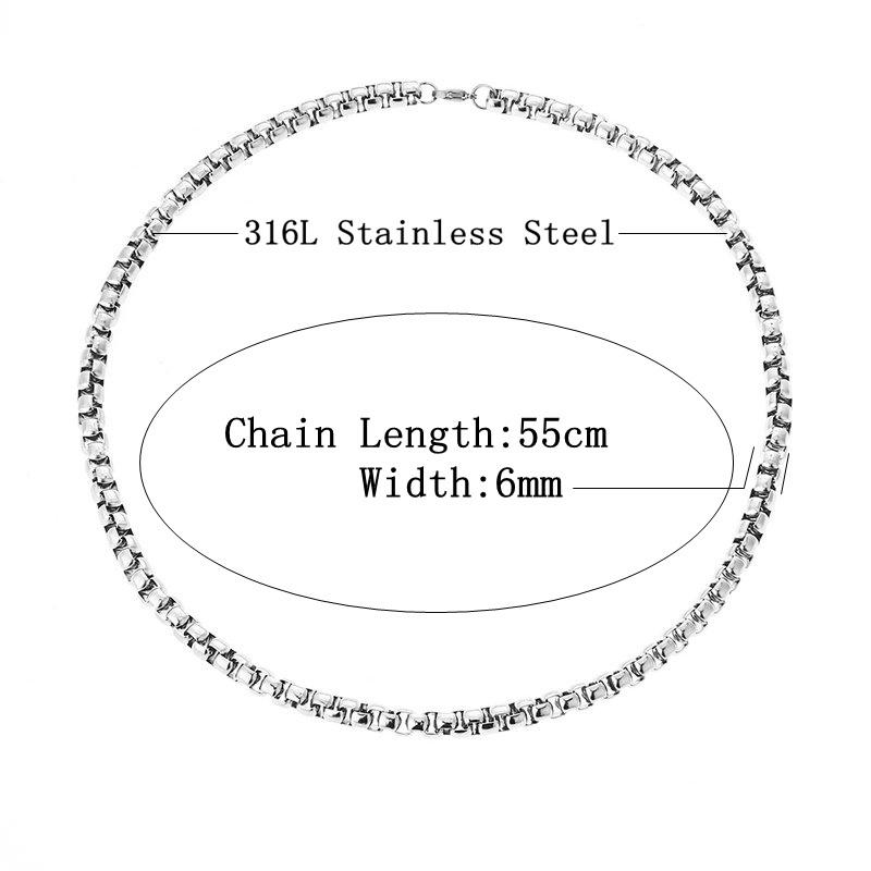 3-6mm Box Chain Necklaces for Women Men Stainless Steel Necklace Chain ...