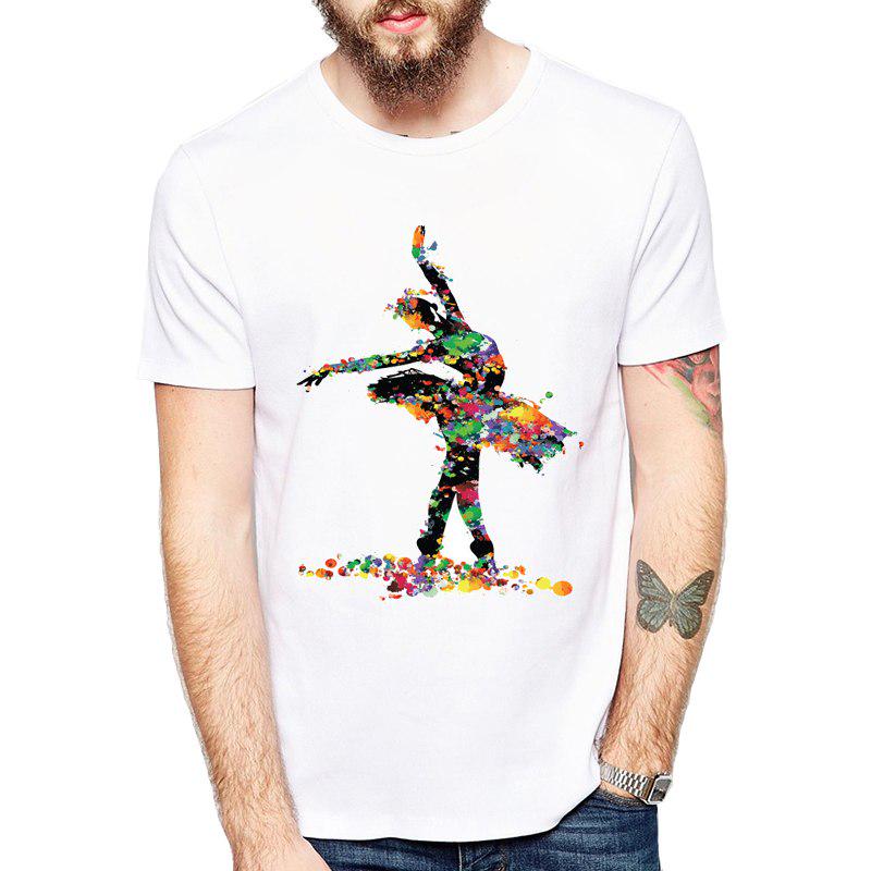 Buy Dance Paint Splash Tops Summer T Shirt Men Short Sleeve Novelty ...