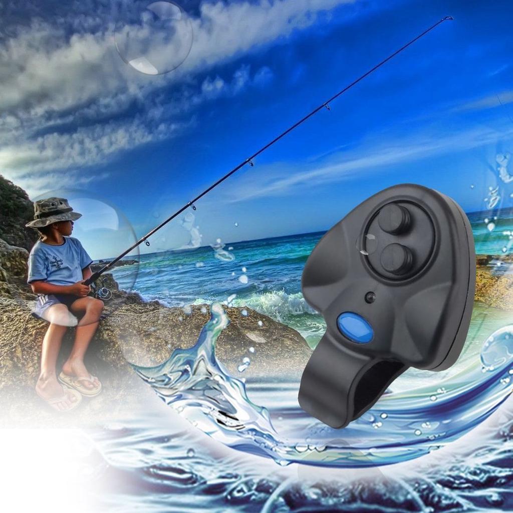 Electronic Fish Bite Sound Alarm LED Light Alert Bell Fishing Rod Clip ...