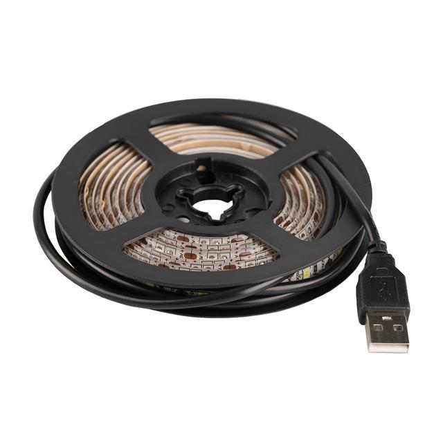 5V 2M 3M USB Cable Power LED Strip Light Lamp Desk Decor Lamp Tape for ...