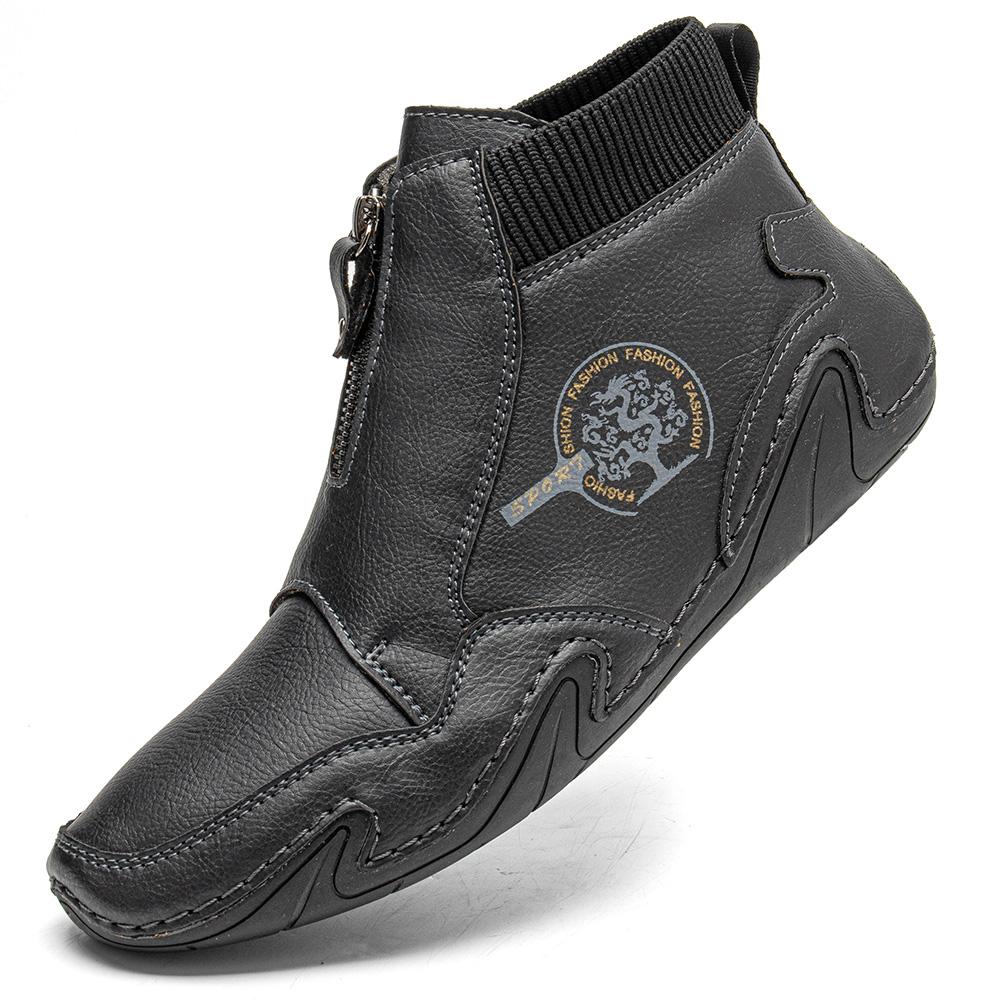 Buy Menico Men Front Zipper Microfiber Leather Sock Ankle Boots Casual ...