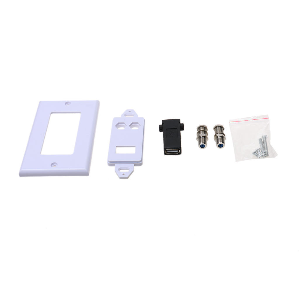Buy Multimedia Wall Socket Face Plate USB 2.0 + 2F Coaxial Head For ...