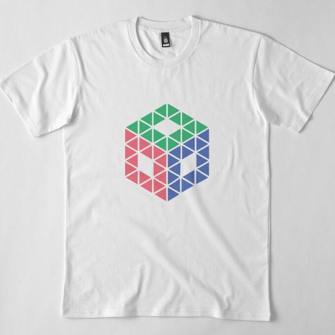 Buy Men Premium Cotton T-Shirt?Geometric Shapes Cube Pattern Geometry ...