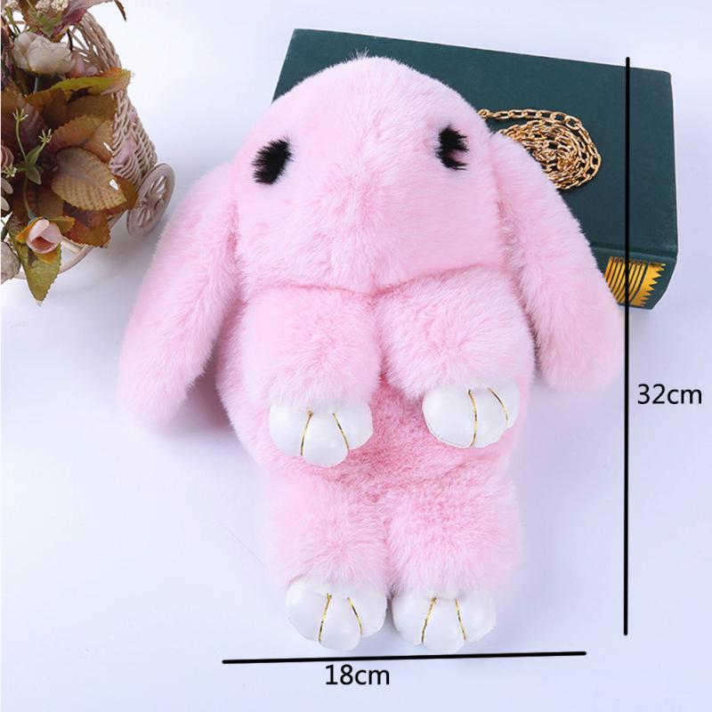 Buy Women Cute Cartoon Rabbit Sling Bag Fluffy Bunny Shoulder Crossbody ...