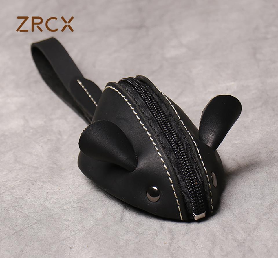 Cheap Genuine Leather Small Coin Purse Creative Lovely Rat Zipper Key ...