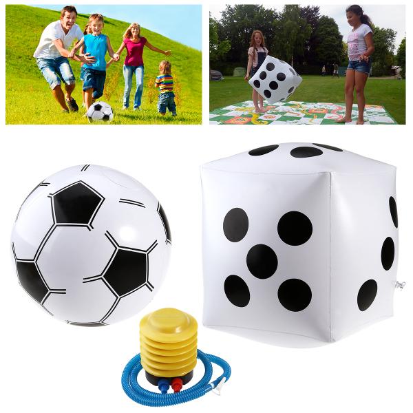 PVC Inflatable Dice Jumbo + White Inflatable Soccer Ball + Inflator ...