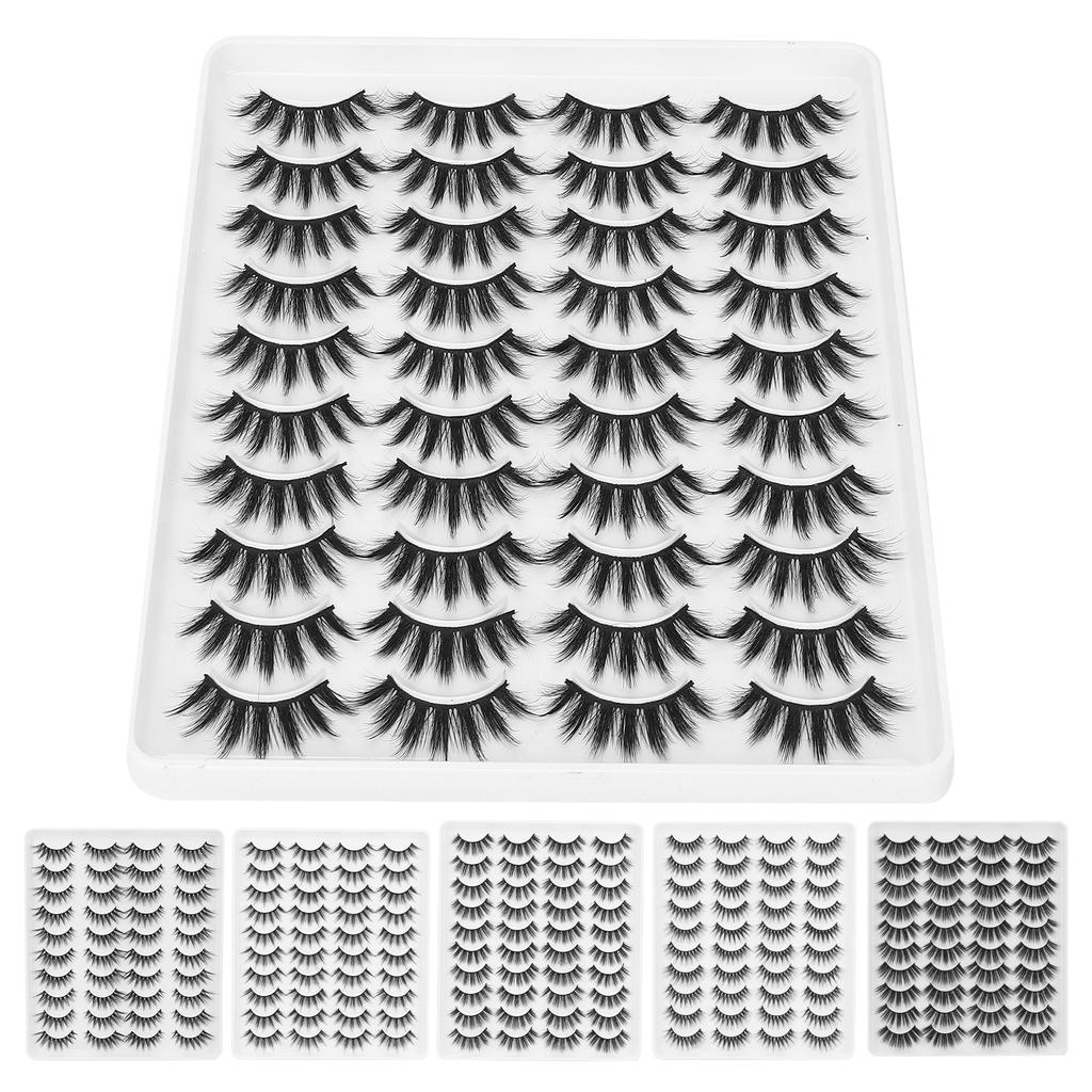 Buy 20 Pairs Professional Soft Long Dense False Eyelashes Reusable ...