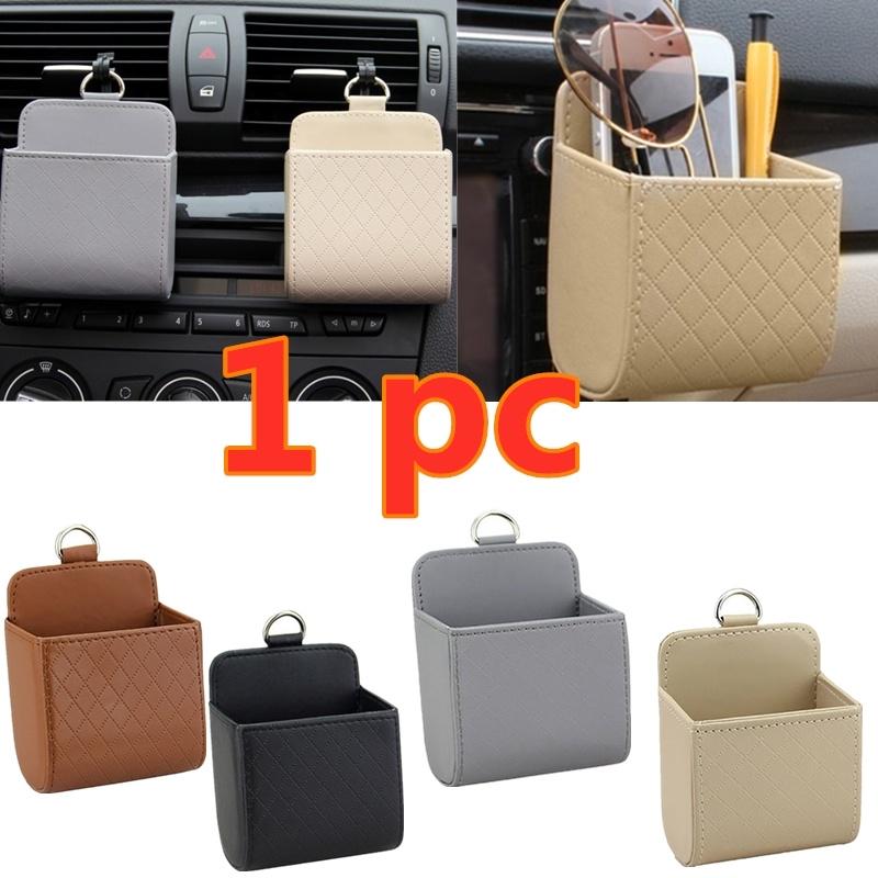 Buy Leather Car Outlet Air Vent Trash Box Auto Mobile Phone Holder Bag ...
