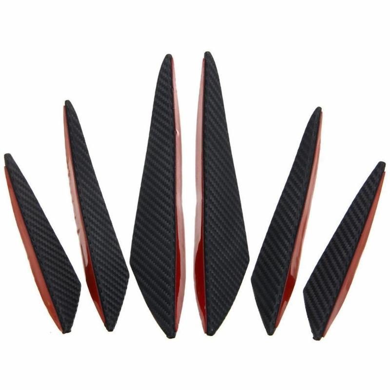 Buy 6pcs Universal Black Carbon Fiber Car Styling Accessories Front ...