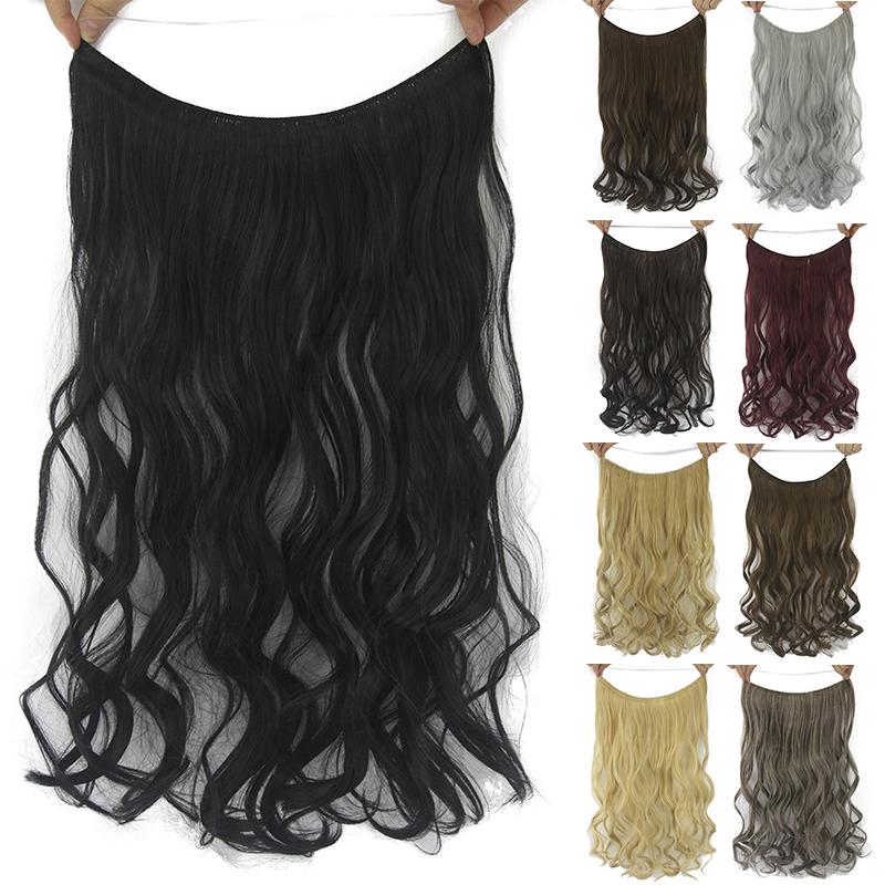 Buy Fashion Lady 60cm Long Curly Wavy Hair Extensions Hairpieces Wig at ...