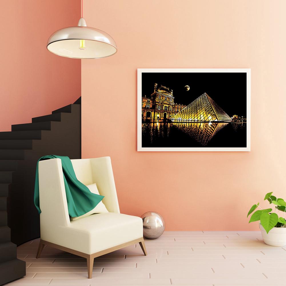 Buy DIY Louvre France Magic Art Doodle Scratch Painting Educational ...