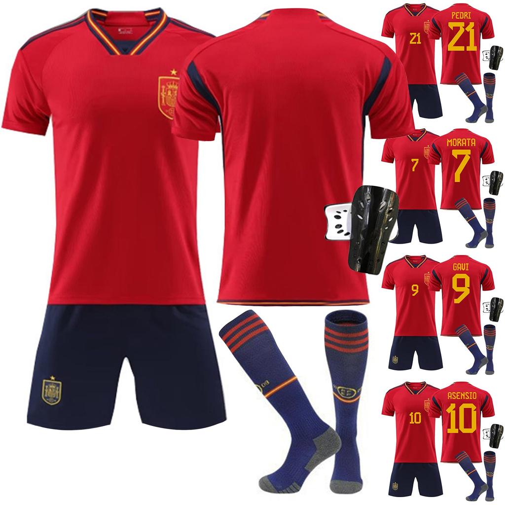 Satın alın 22/23 Spain Home Football Jerseys Shorts Socks Set New ...