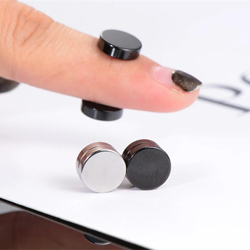Satın alın 1 Pair 6mm/8mm/10mm/12mm5 Colors Non Piercing Round Magnetic ...