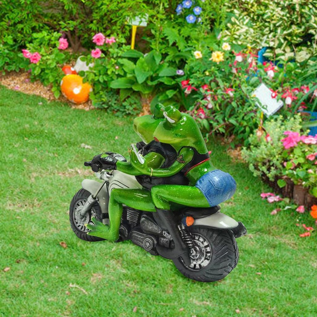Buy Resin Ornaments Cowboy Frogs Riding Motorcycle Garden Crafts ...