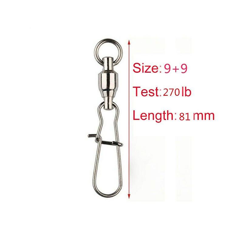 Buy 20pcs Stainless Steel Dou Lock Snap Fishing Swivels Ball Bearing ...