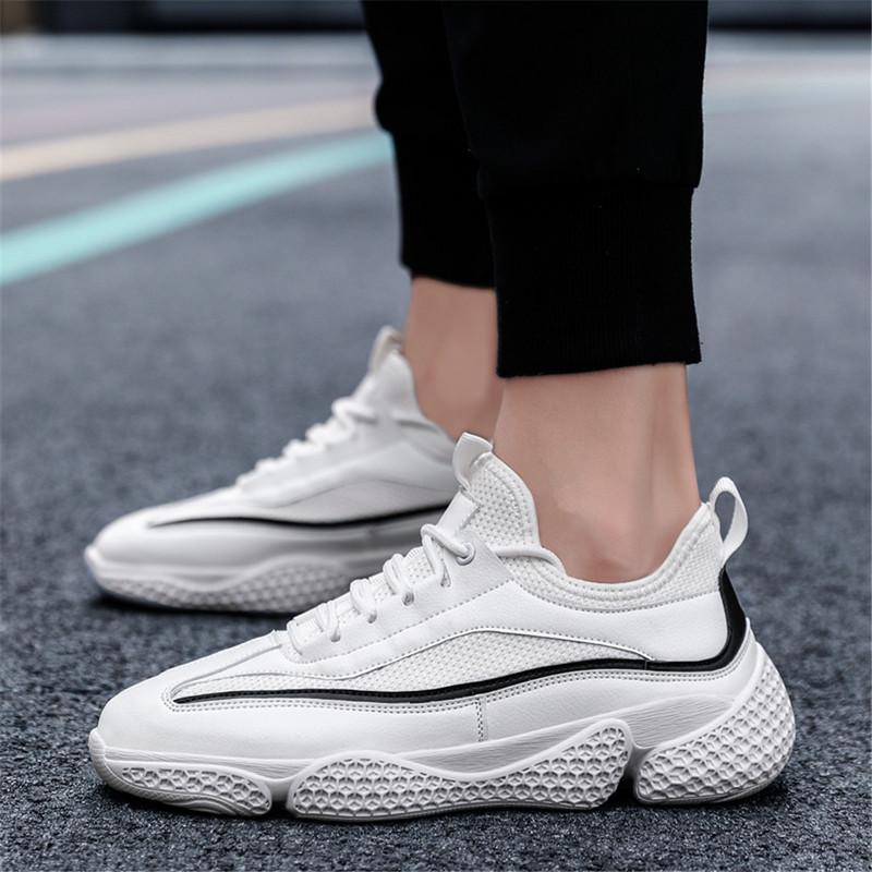 Buy Men Sport Shoes Sneakers Trendy Solid Color Running Shoes ...