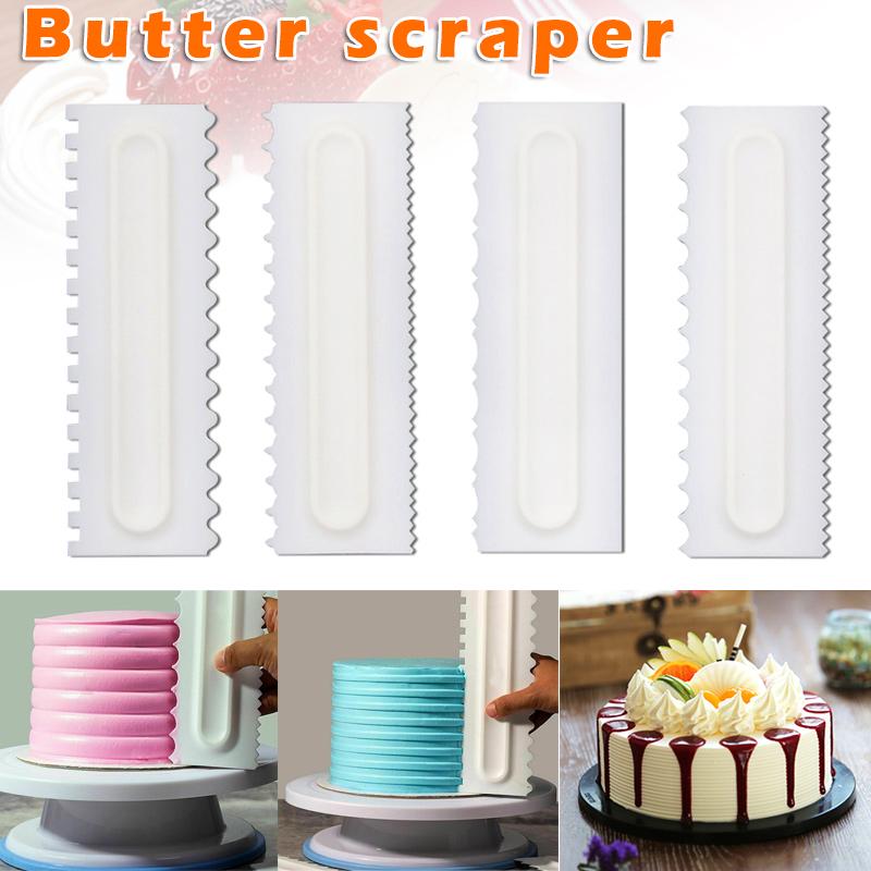 Buy 4Pcs Cake Decorating Comb Icing Smoother Scraper Pastry Baking DIY ...