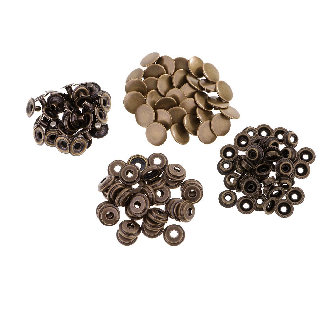Buy 30 Sets Metal Snap Buttons Press Stud Popper Fasteners 12.5mm ...