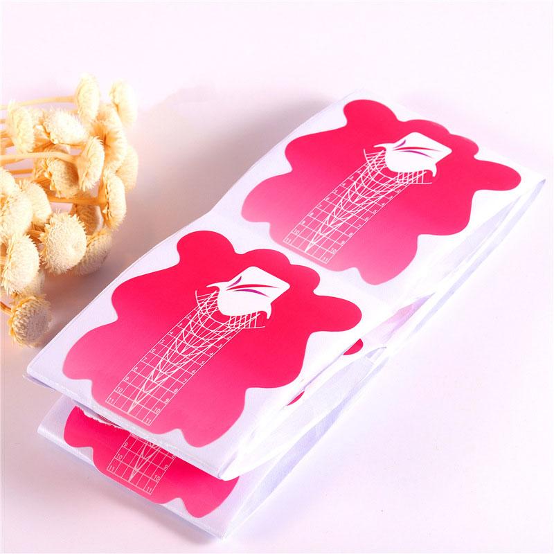 Buy 100/500 Pcs Nail Forms Nail Extension Nail Art Guide Form Curl Tips ...